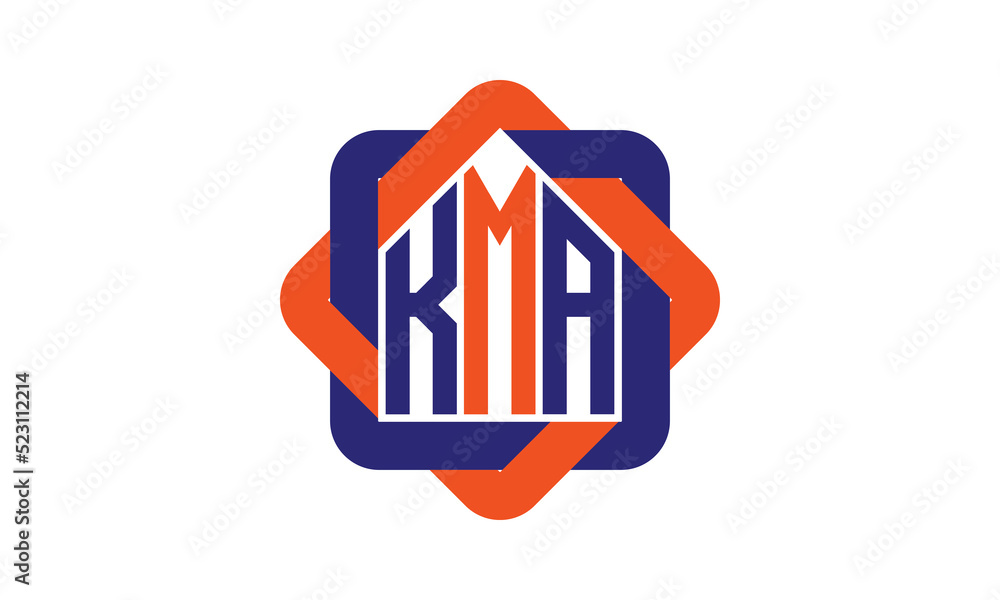 KMA three letter real estate logo with home icon logo design vector ...