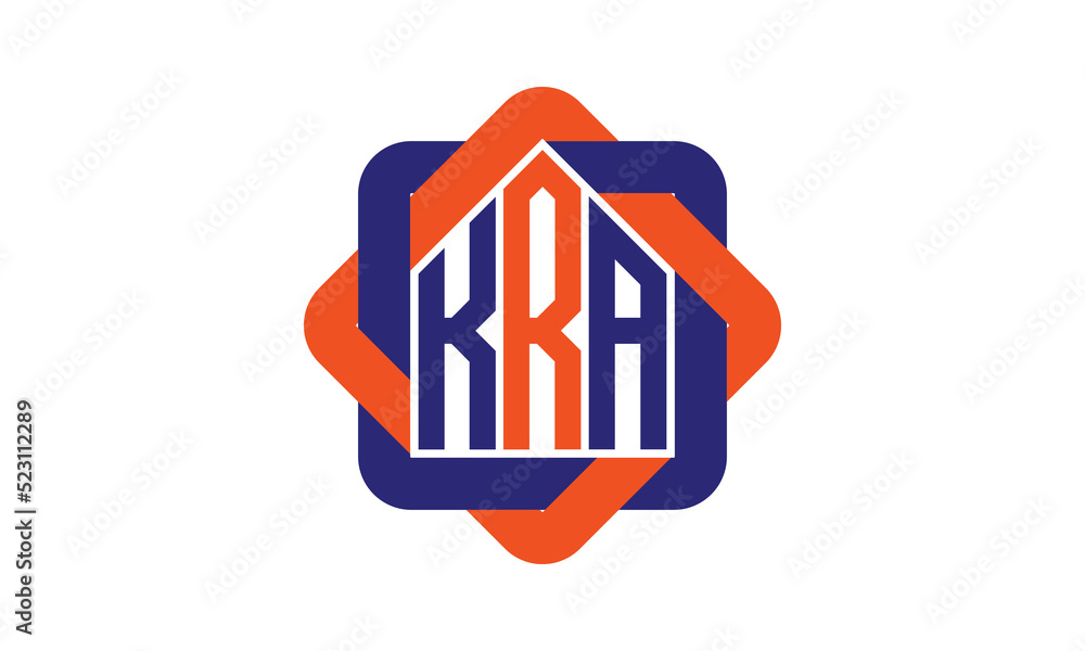 KRA three letter real estate logo with home icon logo design vector ...