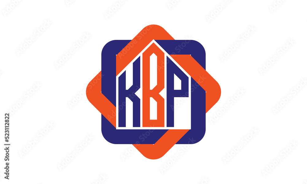 KBP three letter real estate logo with home icon logo design vector ...