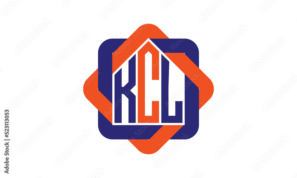 KCL three letter real estate logo with home icon logo design vector ...