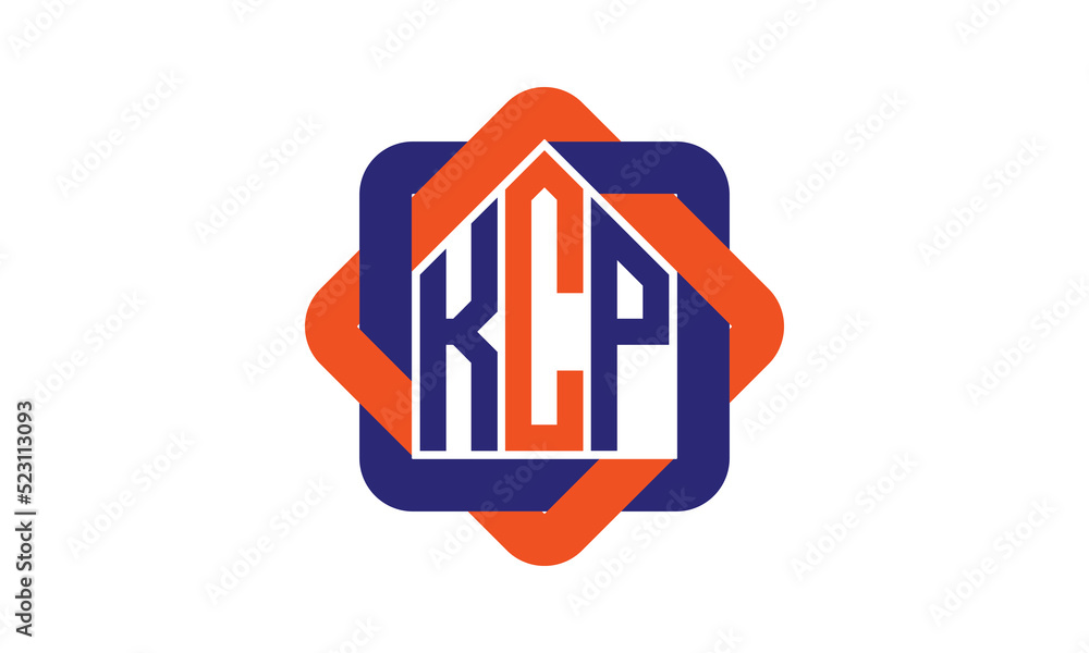 KCP three letter real estate logo with home icon logo design vector template | construction logo ...