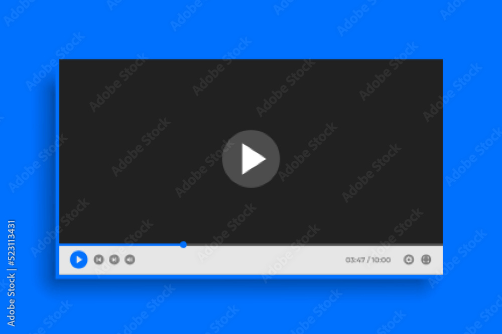 video player template design in blue theme Stock Vector | Adobe Stock