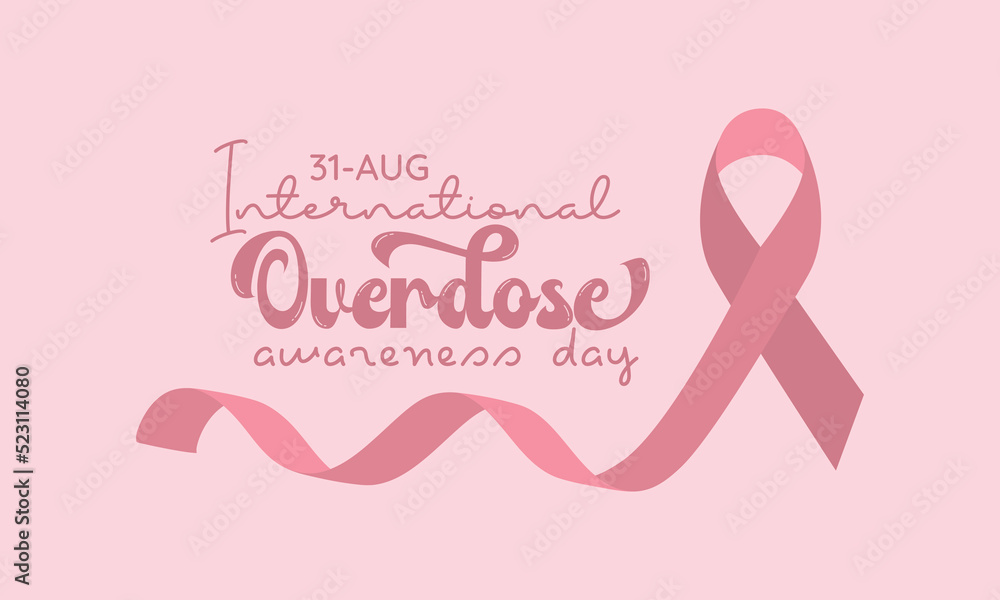International overdose awareness day calligraphic banner design on ...