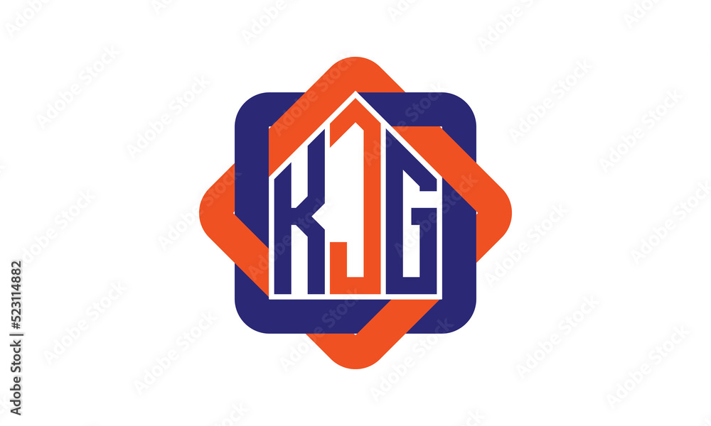 KJG three letter real estate logo with home icon logo design vector template | construction logo ...