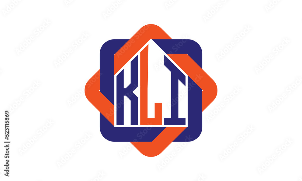 KLI three letter real estate logo with home icon logo design vector ...