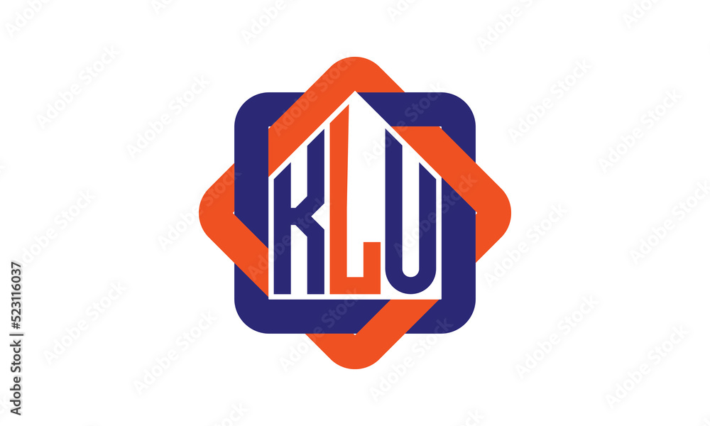 KLU three letter real estate logo with home icon logo design vector ...
