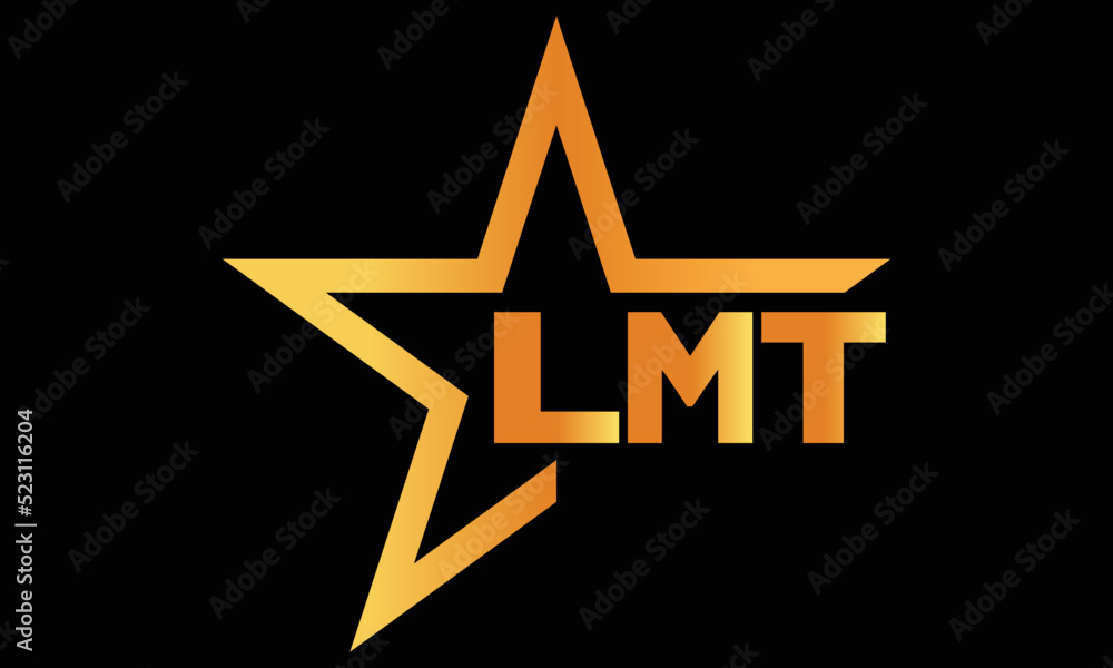 LMT golden luxury star icon three letter logo design vector template. royal logo | luxury logo ...