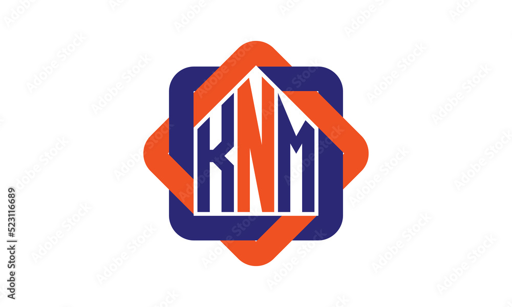 KNM three letter real estate logo with home icon logo design vector ...