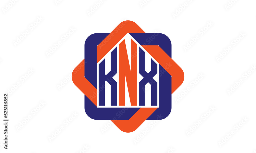 KNX three letter real estate logo with home icon logo design vector ...