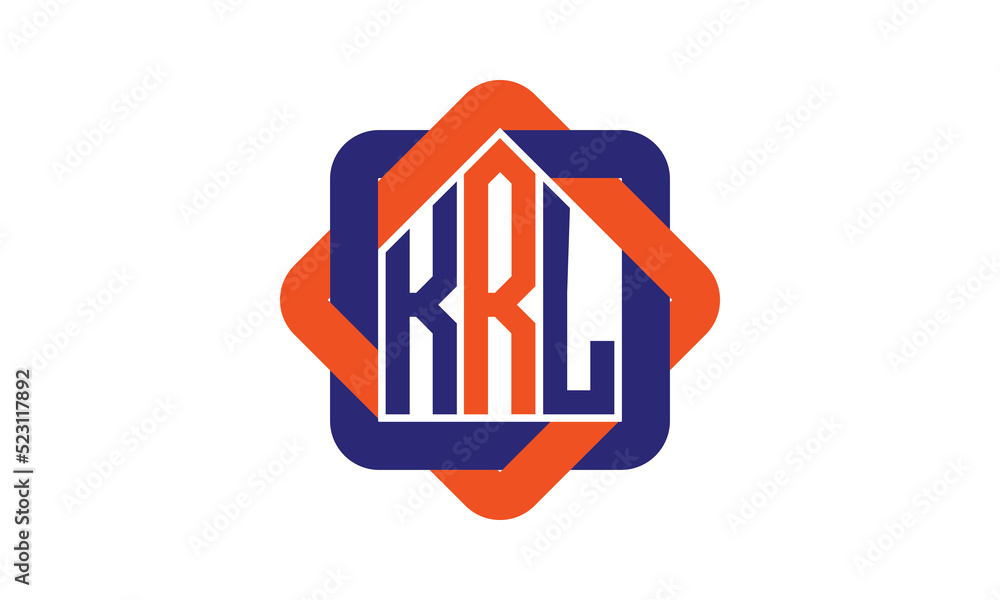 KRL three letter real estate logo with home icon logo design vector ...