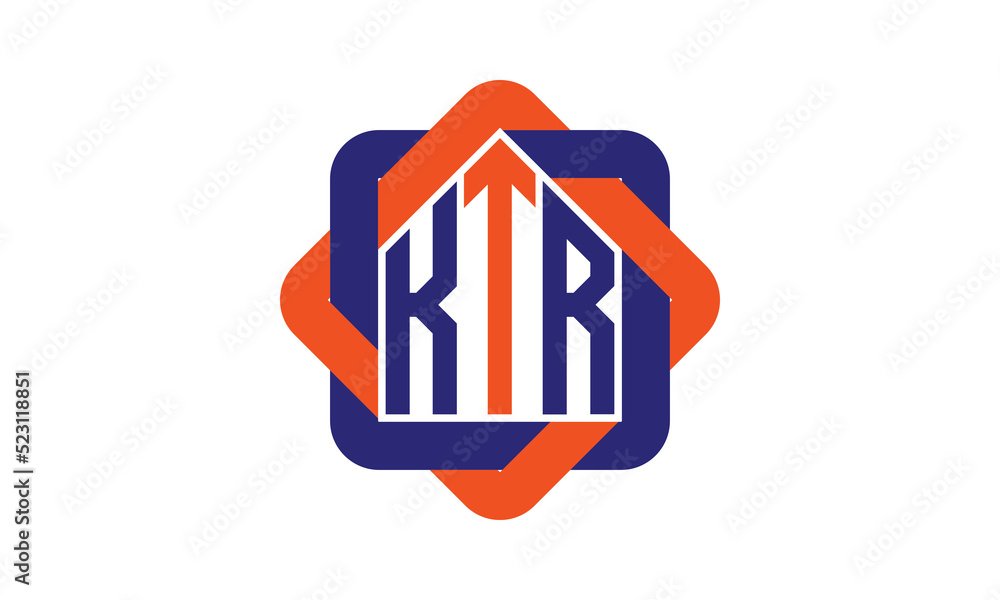 KTR three letter real estate logo with home icon logo design vector ...