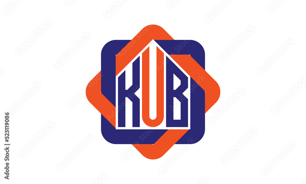 KUB three letter real estate logo with home icon logo design vector ...