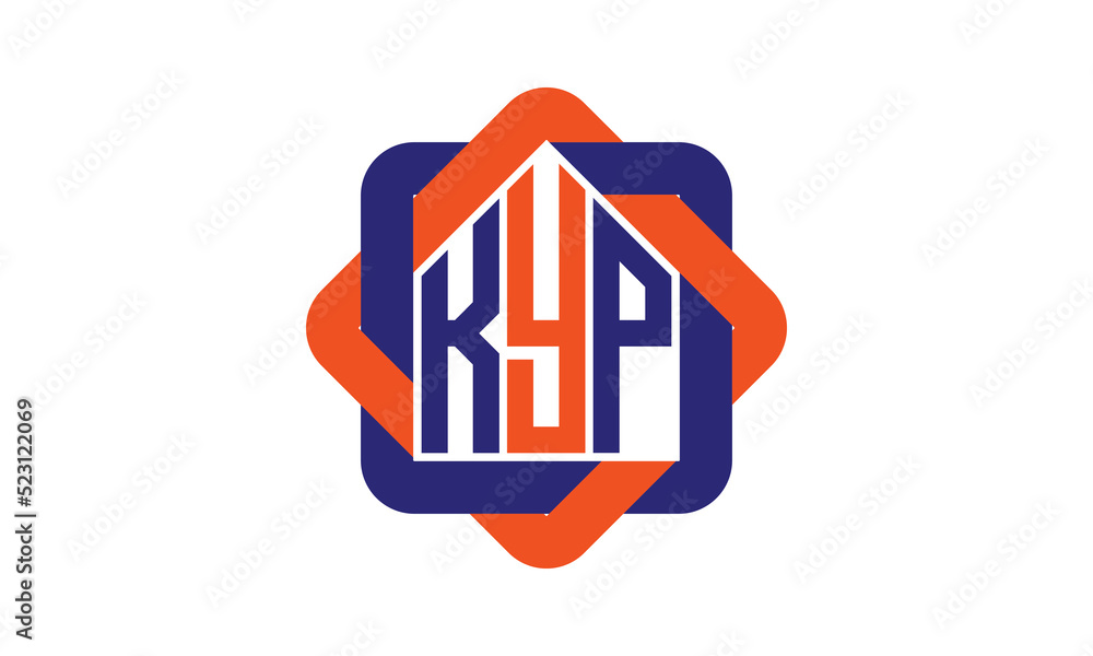 KYP three letter real estate logo with home icon logo design vector ...