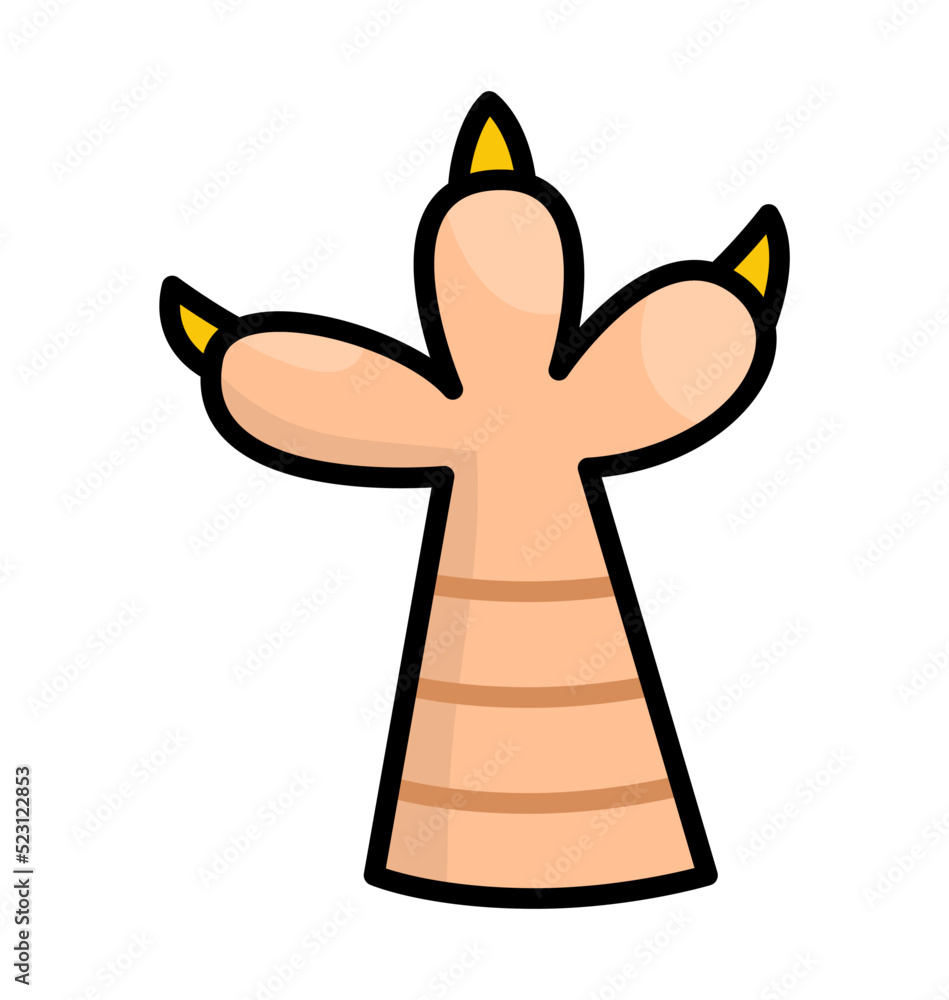 Vector cartoon chicken foot. Cute Halloween bird part. Funny autumn all ...