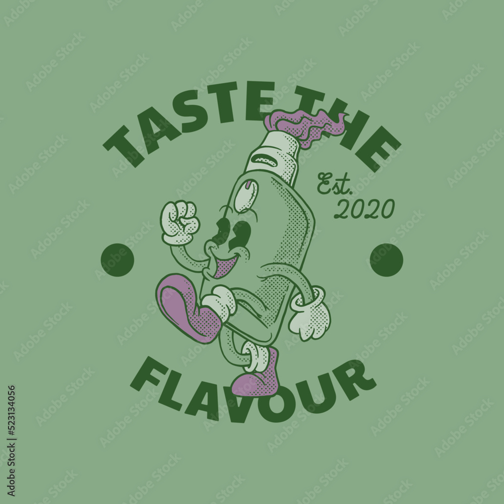 Cartoon emblem of happy electric cigarette mascot with retro style ...