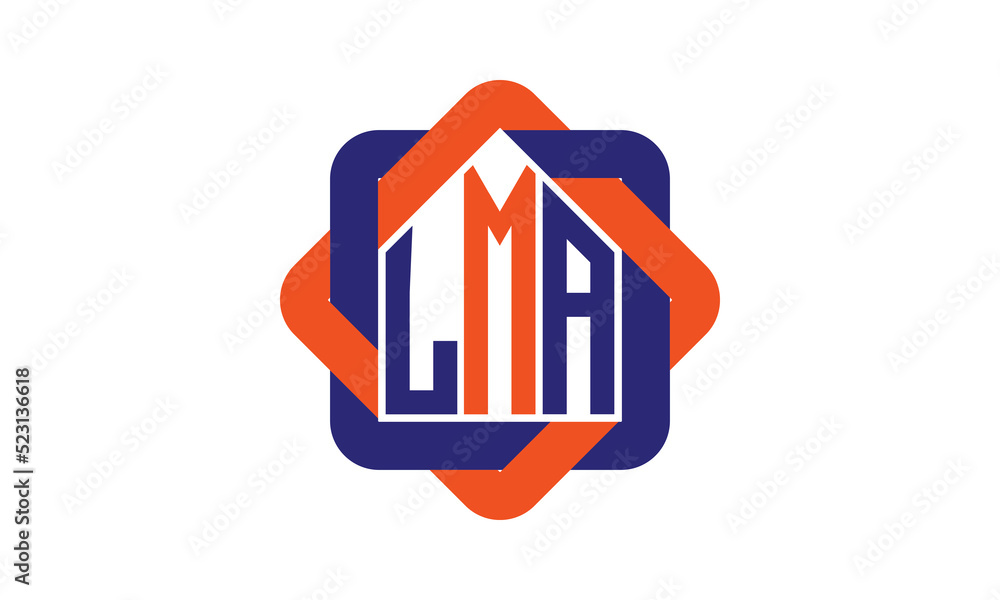 LMA three letter real estate logo with home icon logo design vector ...