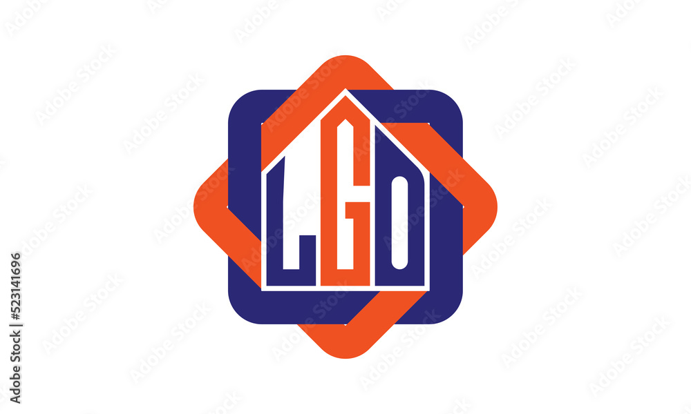 LGO three letter real estate logo with home icon logo design vector ...