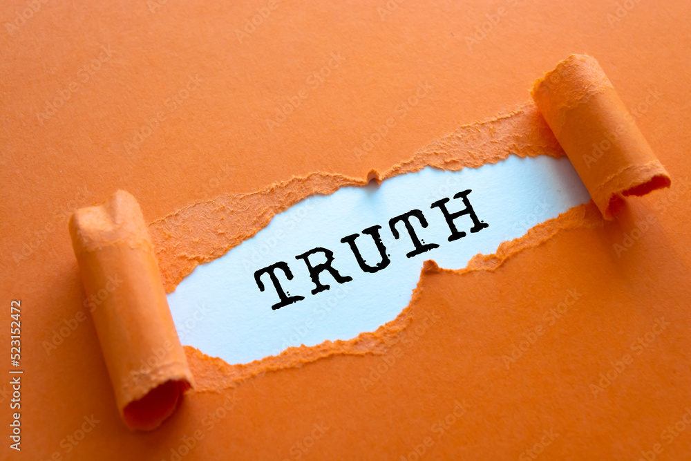 torn paper revealing the words "truth" Stock Photo | Adobe Stock