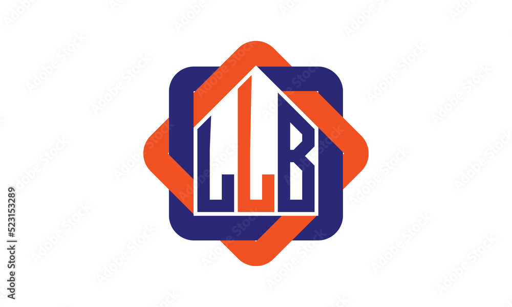 LLB three letter real estate logo with home icon logo design vector ...