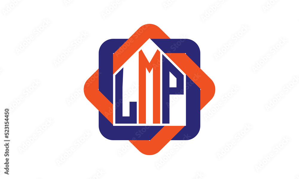 LMP three letter real estate logo with home icon logo design vector ...