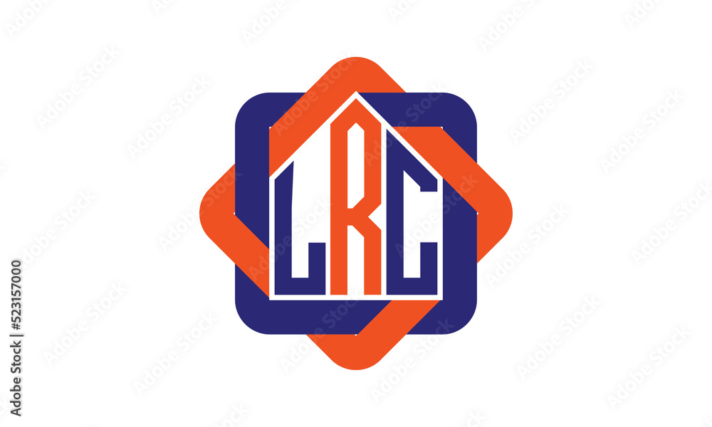 LRC three letter real estate logo with home icon logo design vector ...