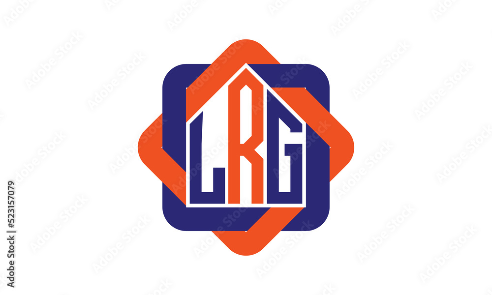 LRG three letter real estate logo with home icon logo design vector ...