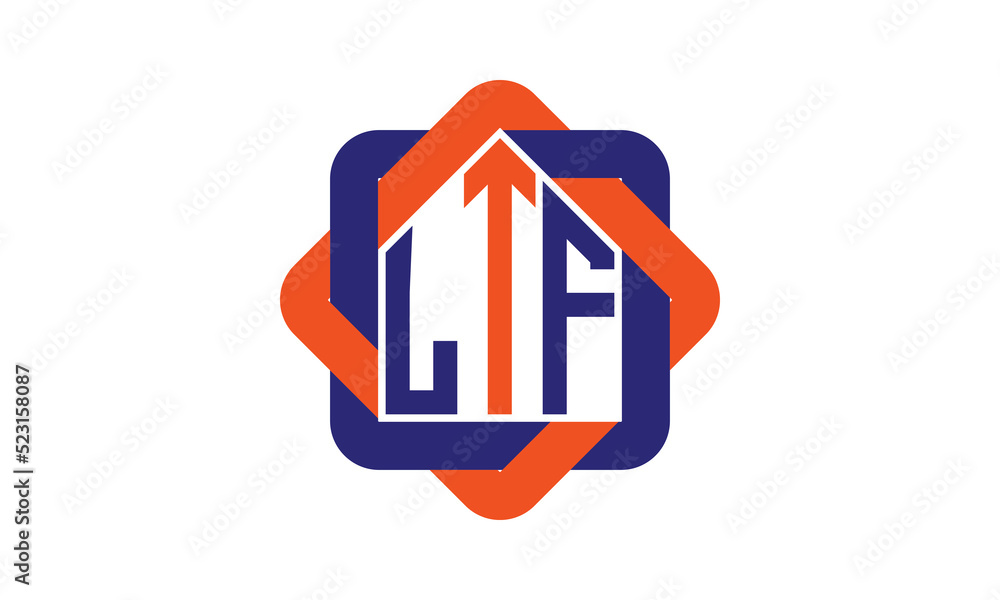 LTF three letter real estate logo with home icon logo design vector ...