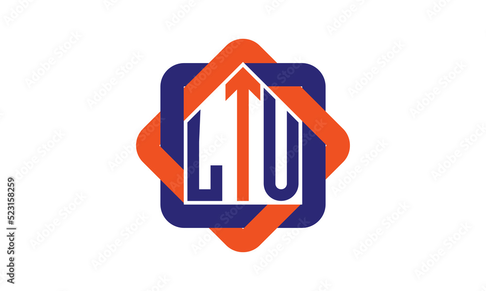 LTU three letter real estate logo with home icon logo design vector template | construction logo ...