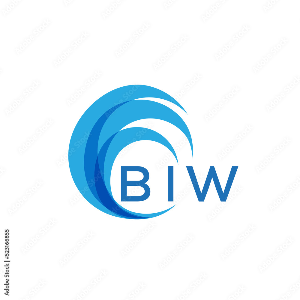 BIW letter logo. BIW blue image on white background. BIW Monogram logo ...