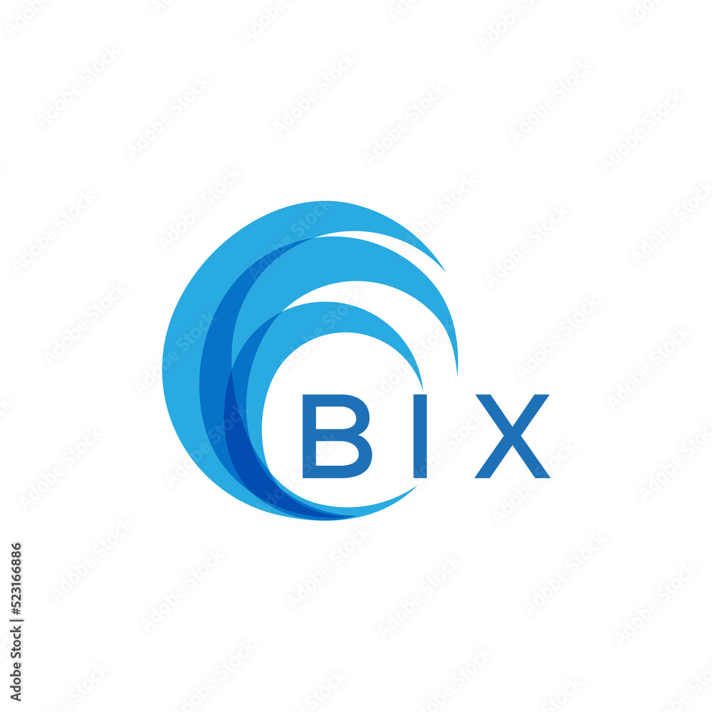 BIX letter logo. BIX blue image on white background. BIX Monogram logo ...