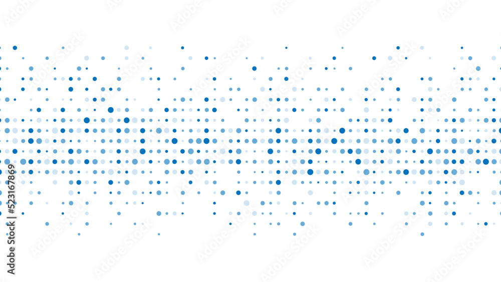 Blue abstract background of dots. Texture of random particles. Chaotic ...