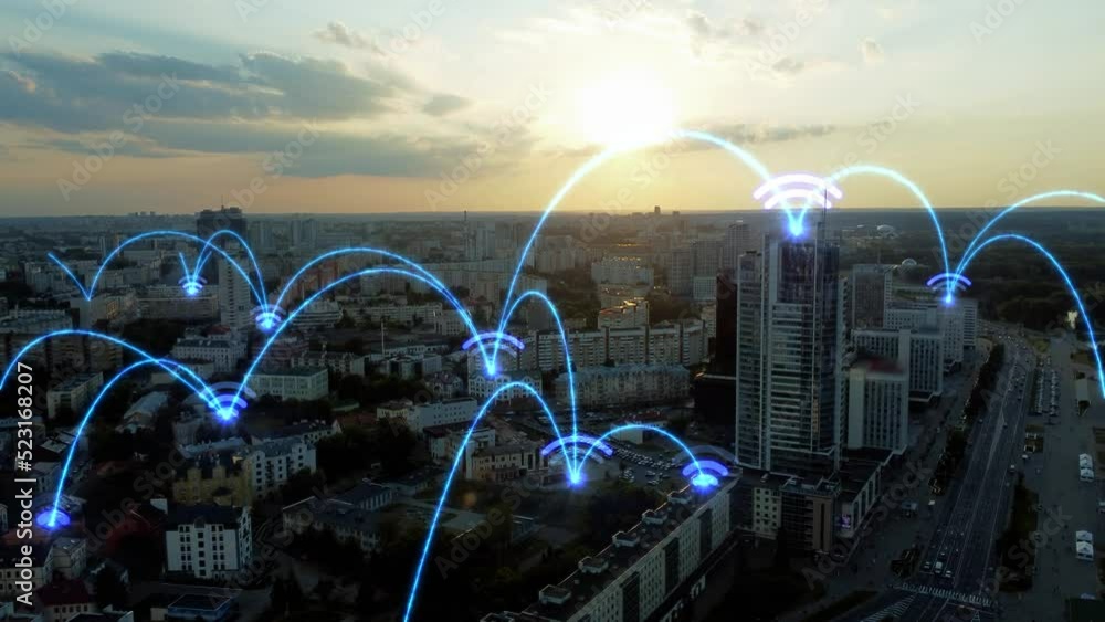 Concept of digital signal distribution over a wireless network in a ...