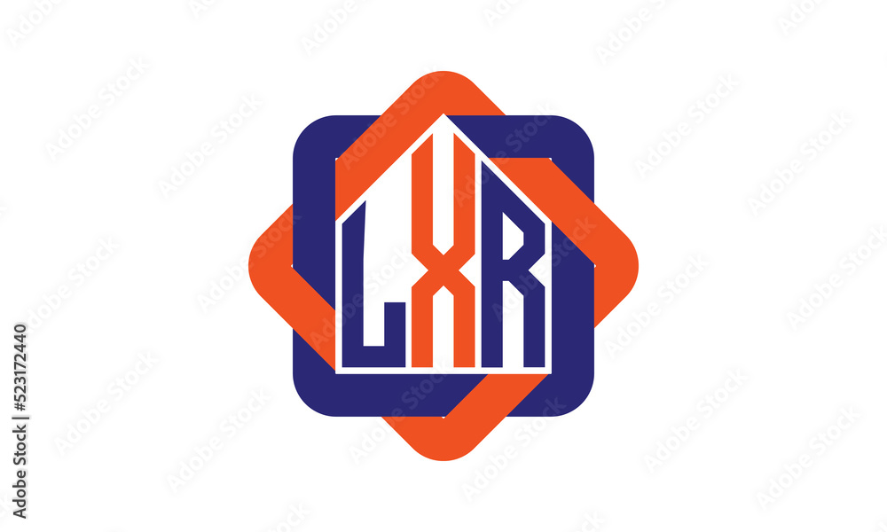 LXR three letter real estate logo with home icon logo design vector ...