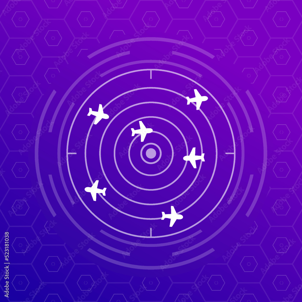 flight radar vector design with airplanes Stock Vector | Adobe Stock