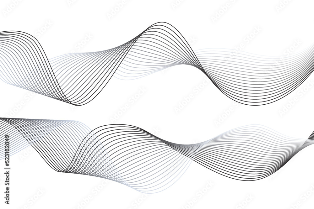 Abstract wavy gray stream element for design on a white background ...