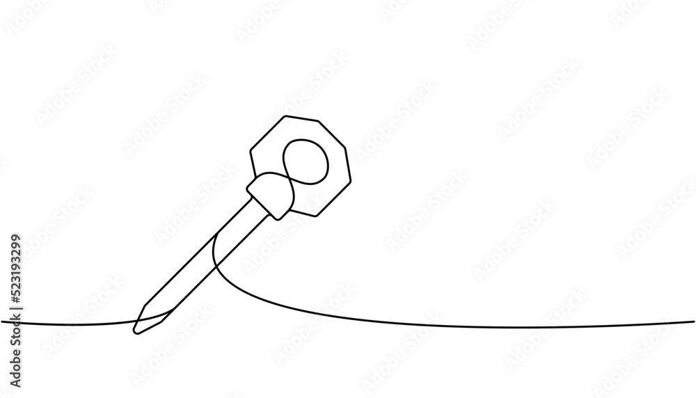 Key one line continuous drawing. Home key continuous one line ...