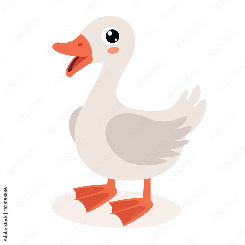 Cartoon Illustration Of A Goose Stock Vector | Adobe Stock