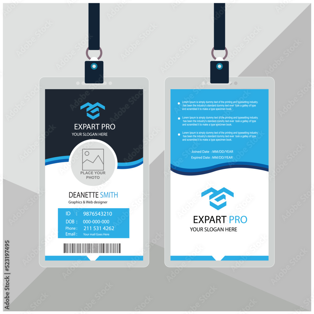 Professional Employee ID card, Print ready Id Card, Business Id Card ... Professional Employee ID card, Print ready Id Card, Business Id Card ...