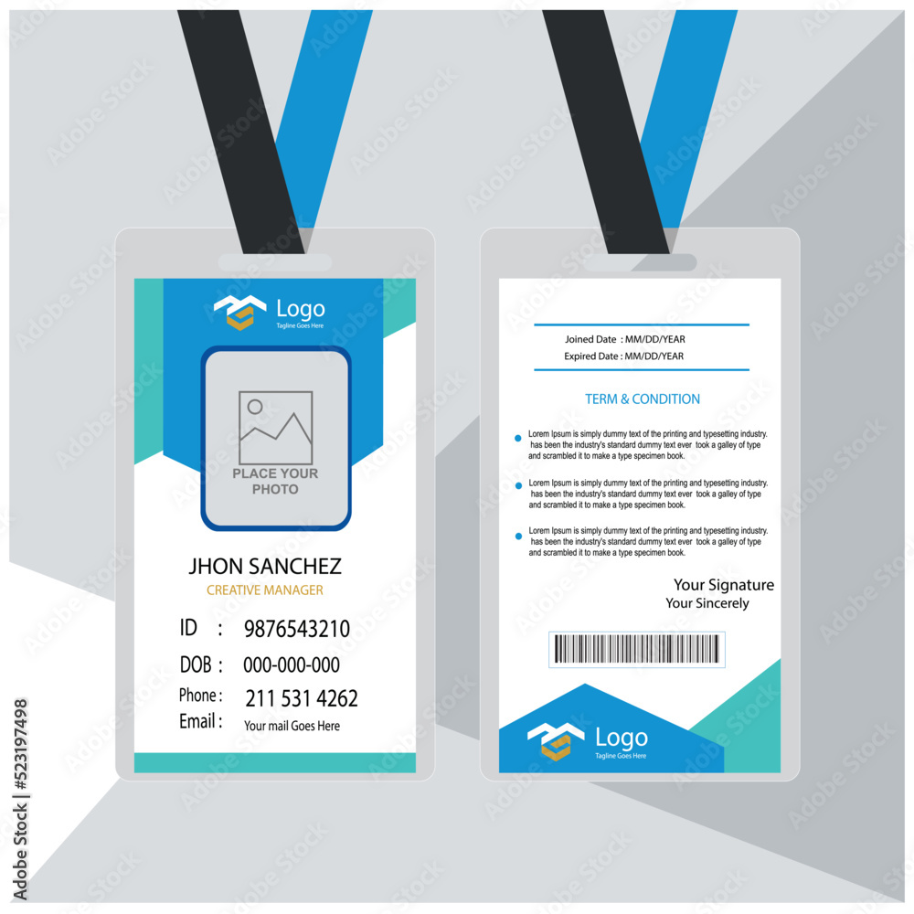 Professional Employee ID card, Print ready Id Card, Business Id Card ... Professional Employee ID card, Print ready Id Card, Business Id Card ...