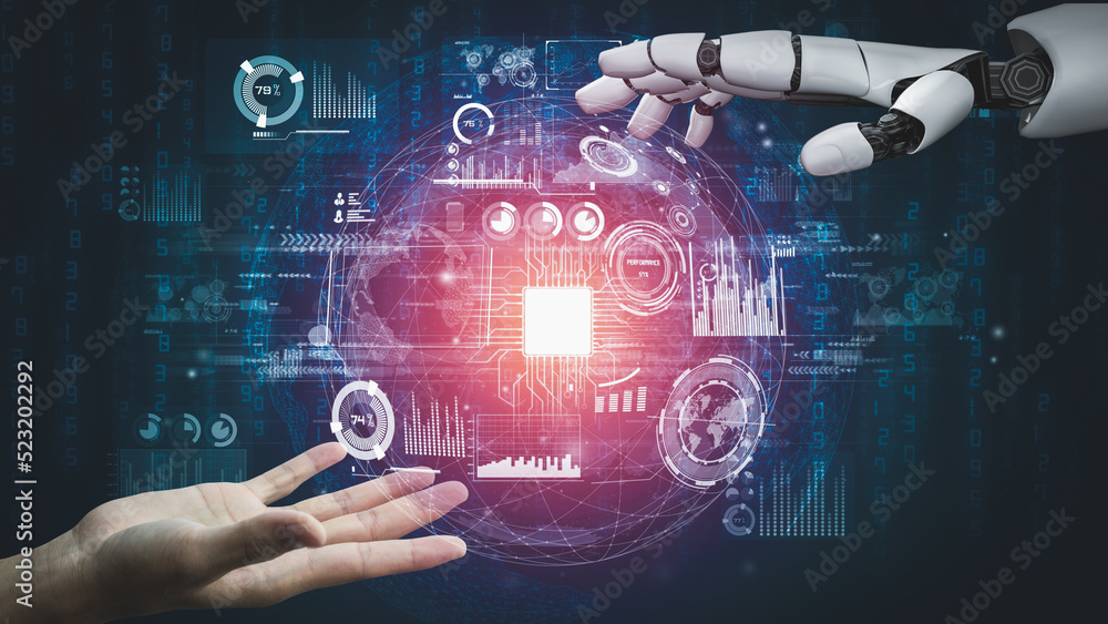 Futuristic robot artificial intelligence revolutionary AI technology ...