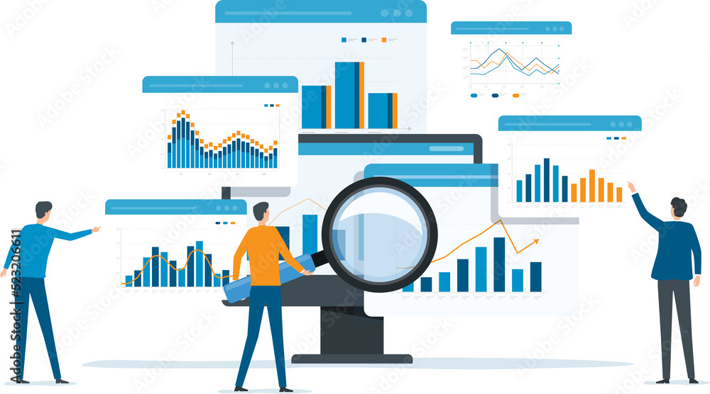business team analytics and monitoring on web report dashboard monitor ...