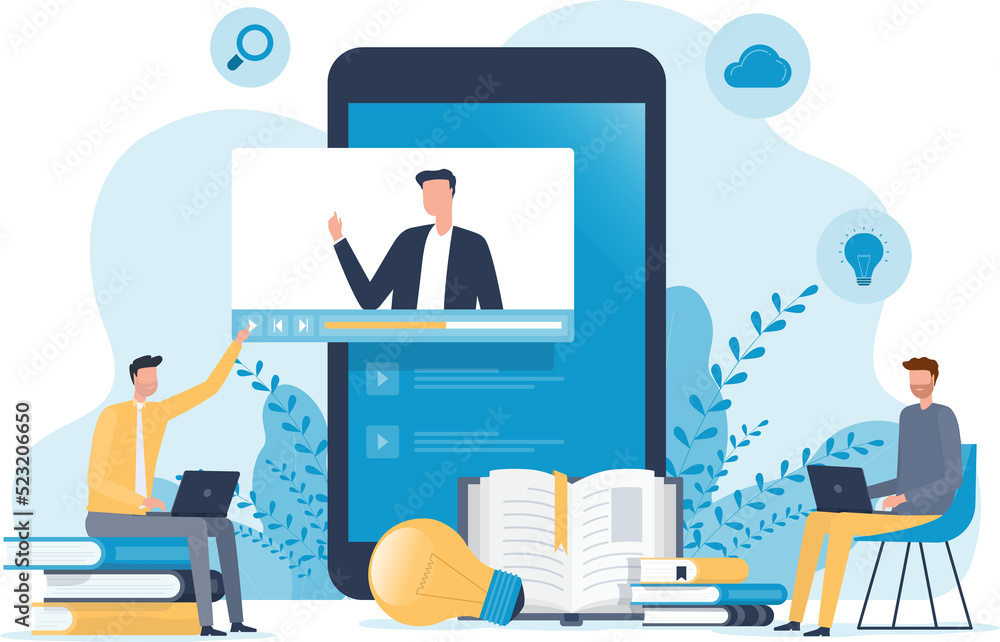 online education and E-learning at home by webinar training and design ...