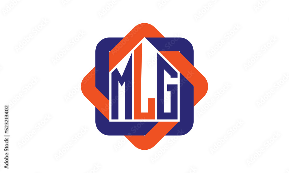 MLG three letter real estate logo with home icon logo design vector ...