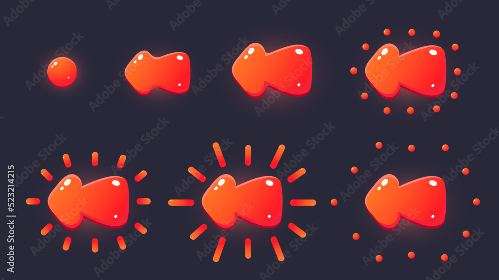 Click Animation Cartoon Cursor Click Frame Sequence Pointer Interaction Sprite User Interface