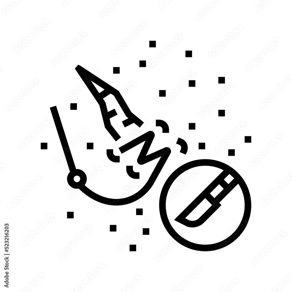 surgical procedure scar treatment line icon vector. surgical procedure ...