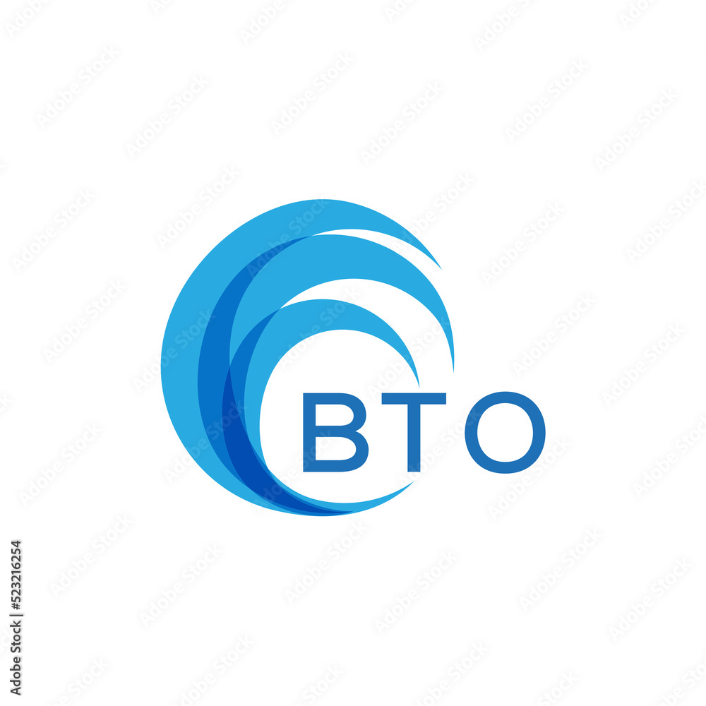 BTO letter logo. BTO blue image on white background. BTO Monogram logo ...