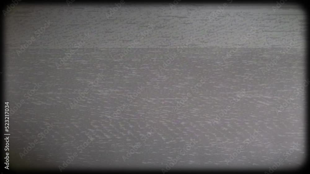 Black and white CRT TV screen. Effect of an old TV with a kinescope ...