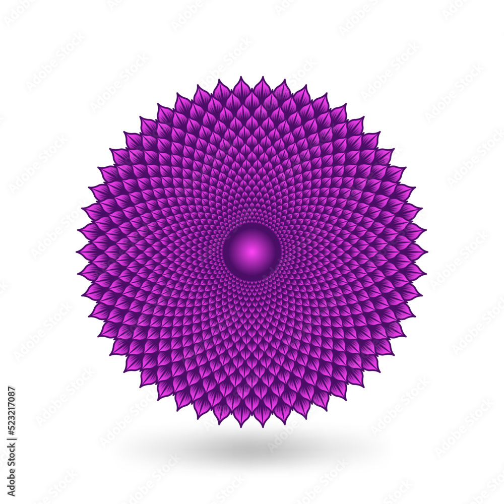 Sahasrara crown chakra is lotus flower with 1000 petals Stock Vector ...