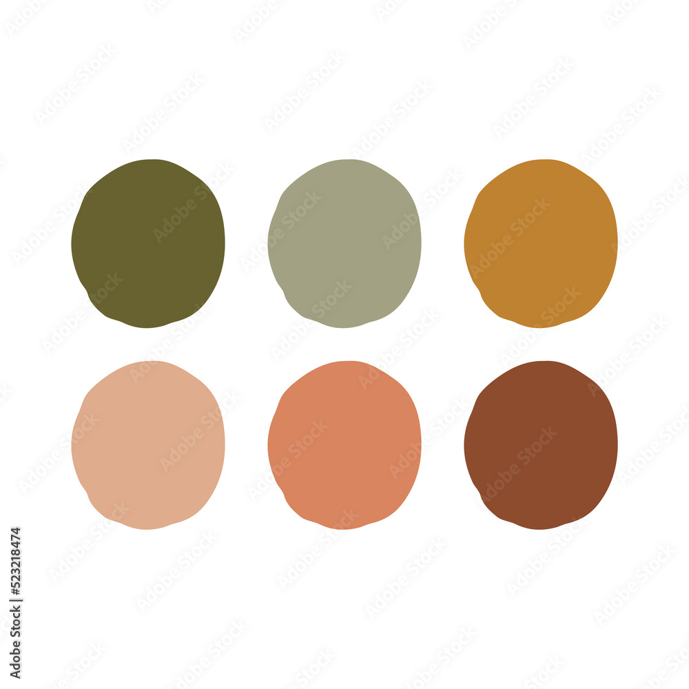 simple minimalist earth-toned color palette with swatches. earth-toned ...