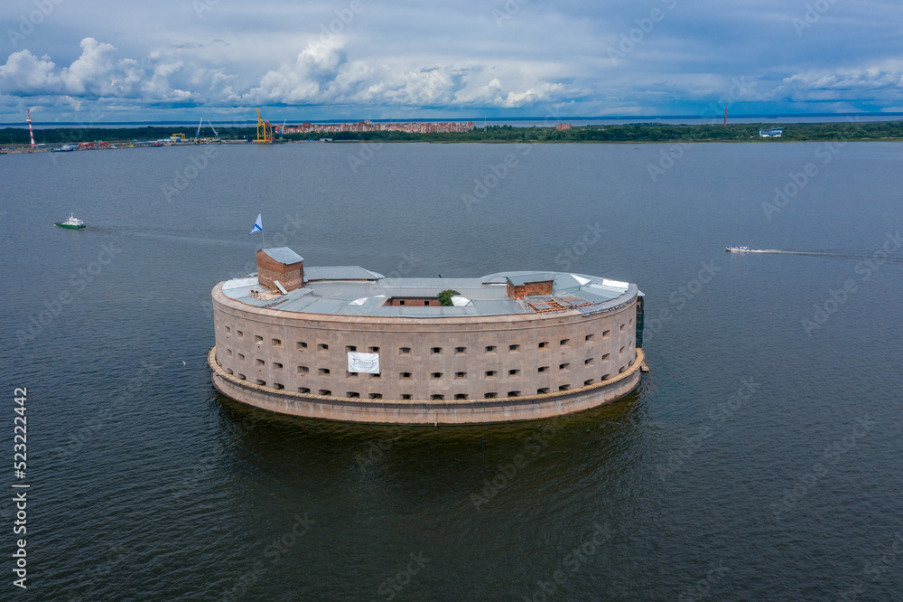 View from a height of Fort Alexander the first Plague Kronstadt ...